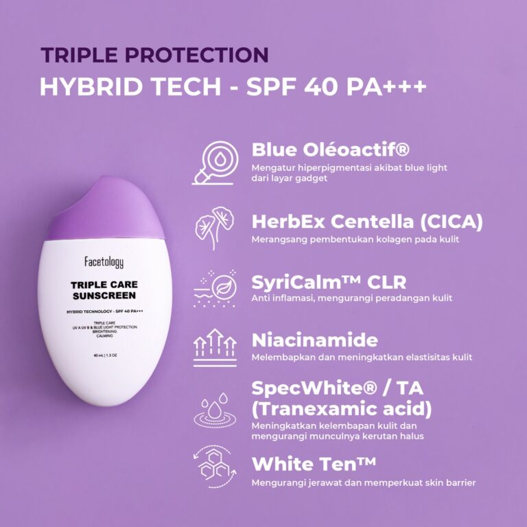 Facetology Triple Care Sunscreen SPF 40 PA+++ 40ML - Facetology New Era ...